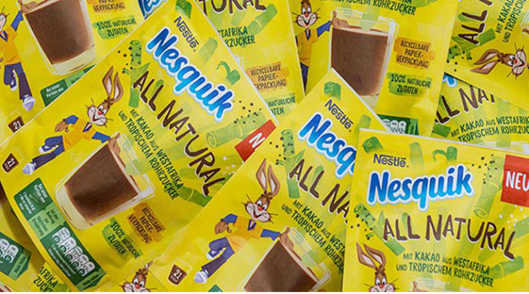Nestlé launches Nesquik All Natural in paper packaging