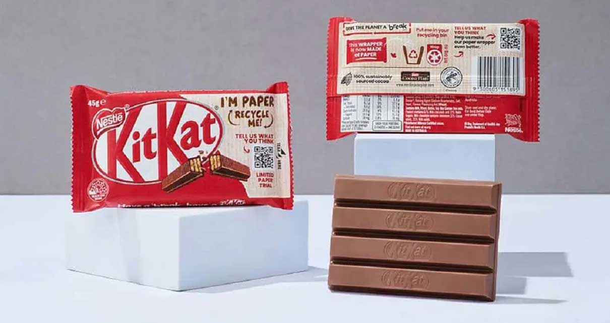 Nestlé probará el uso de envases de papel reciclable para su KitKat